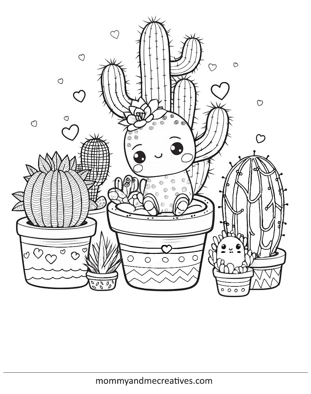 Cute 10 Cactus Coloring Pages - mommyandmecreatives