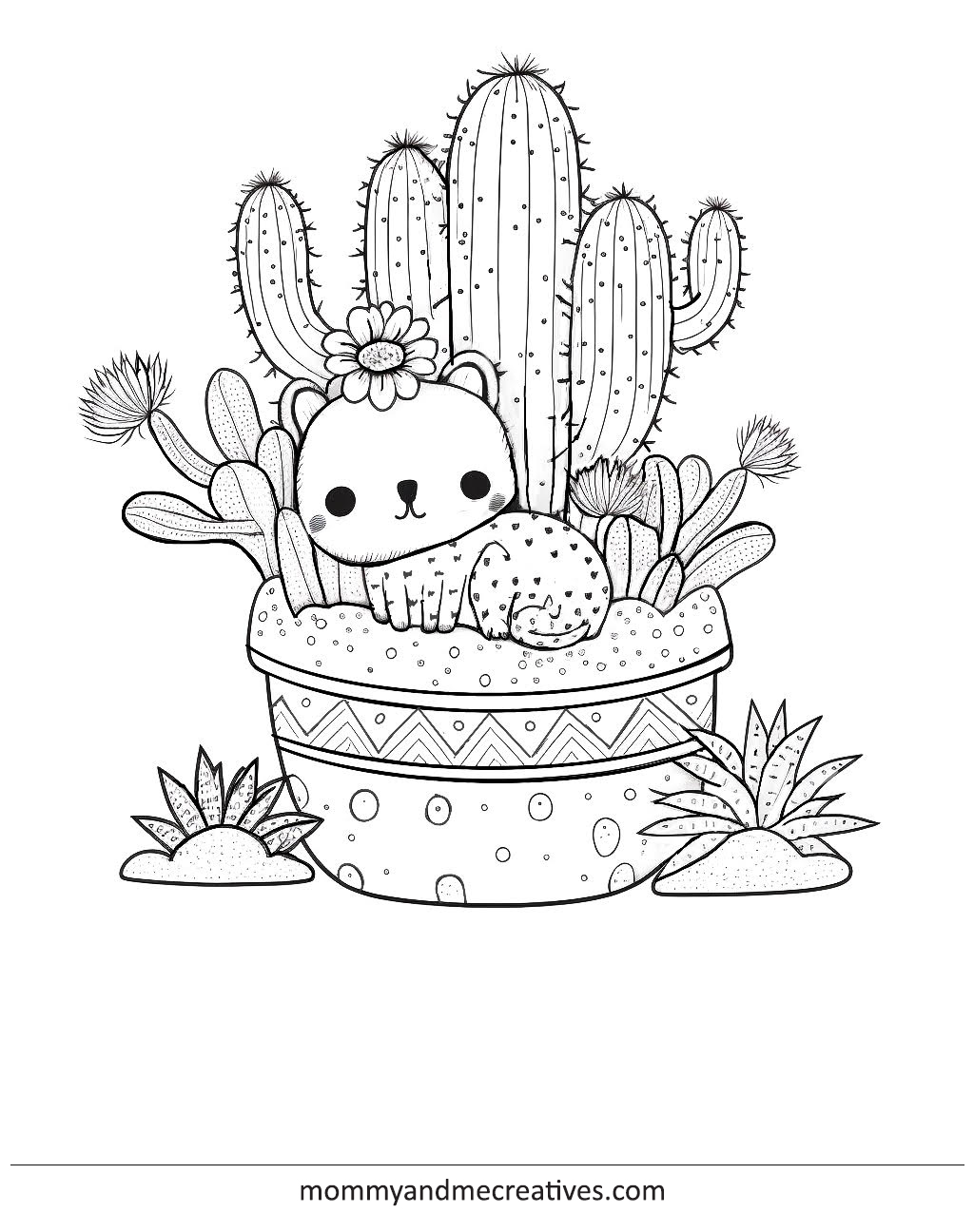 Cute 10 Cactus Coloring Pages - mommyandmecreatives