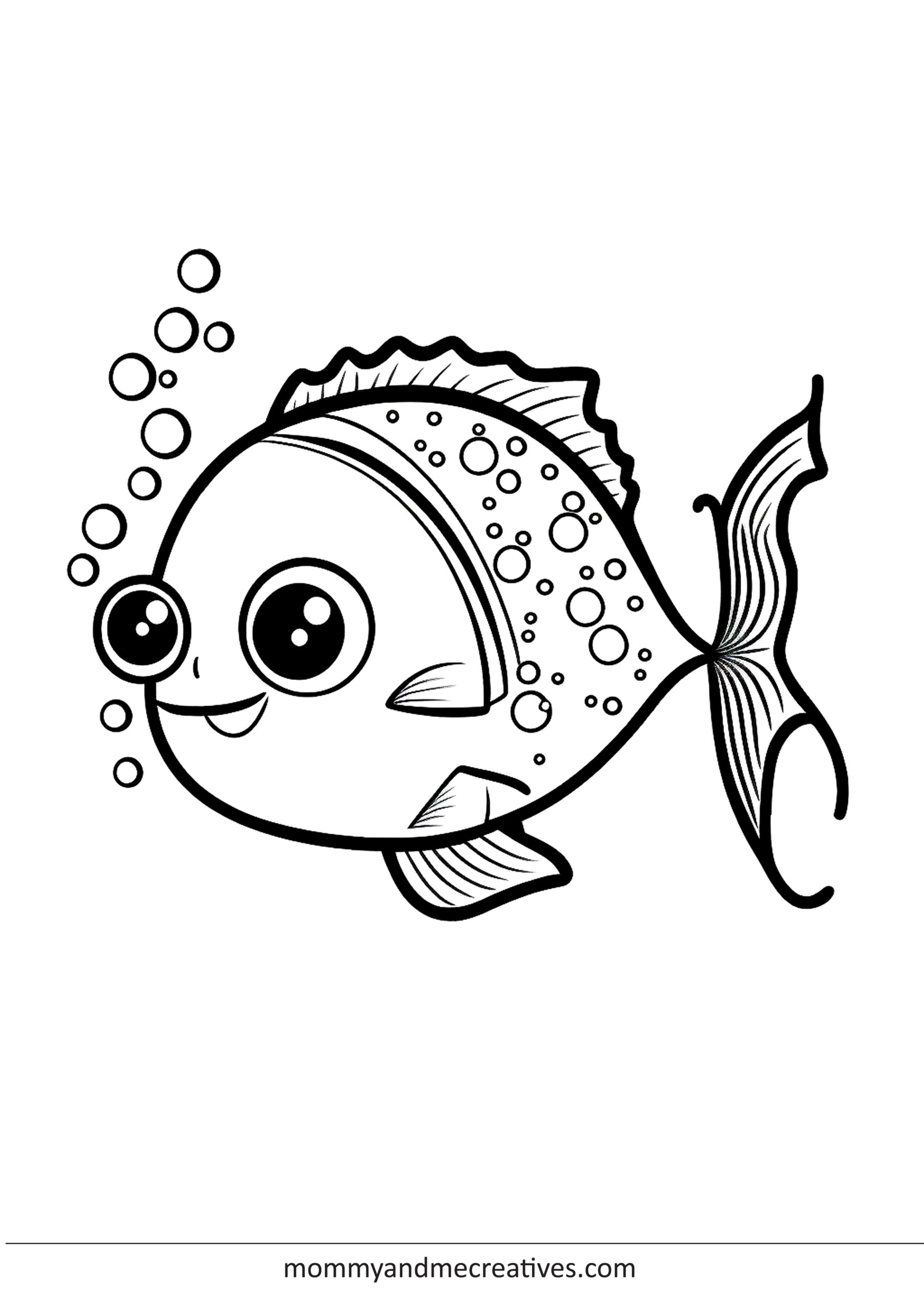 Cute 6 Fish coloring pages - mommyandmecreatives