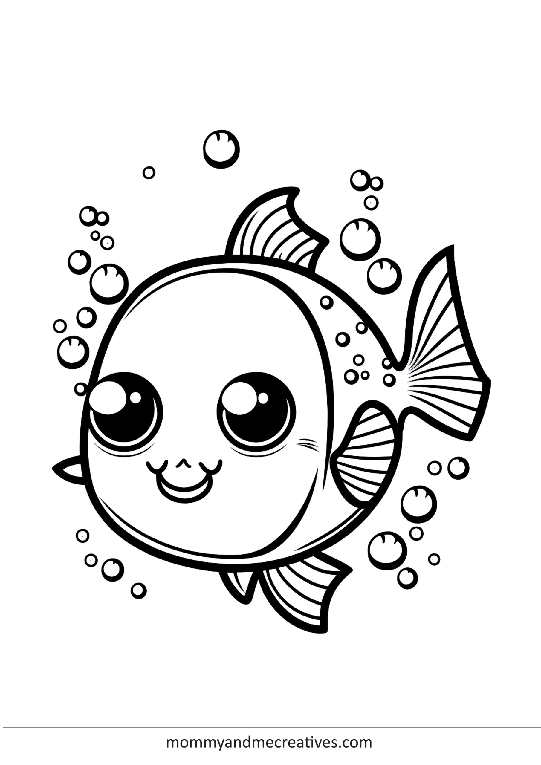 Cute 6 Fish coloring pages - mommyandmecreatives