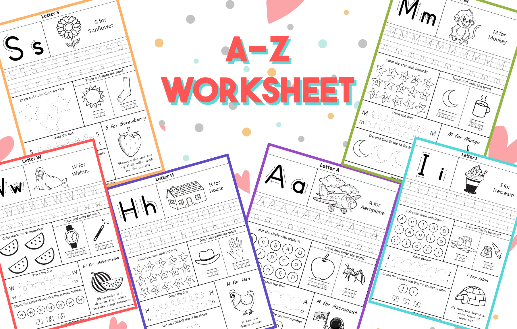 Best A to Z Printable sheets - mommyandmecreatives