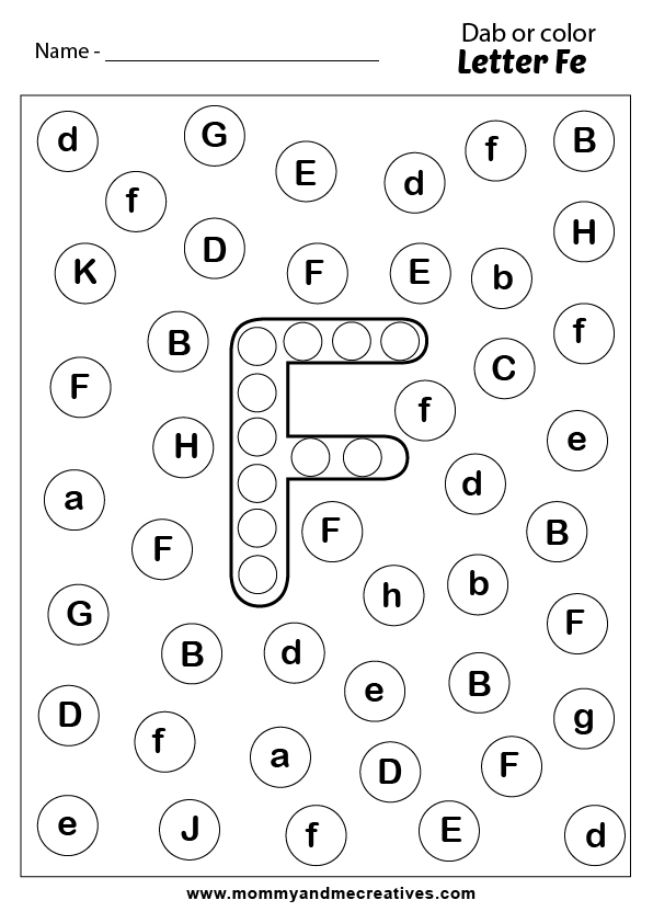 26 Easy A to Z Dab or Color Alphabets sheet - mommyandmecreatives