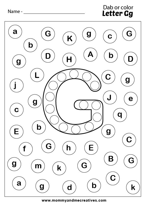 26 Easy A to Z Dab or Color Alphabets sheet - mommyandmecreatives