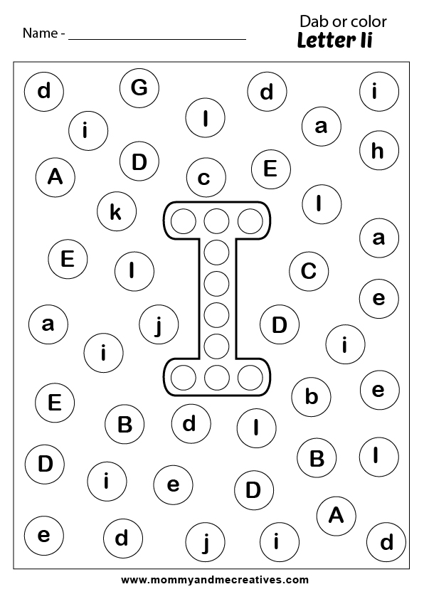 26 Easy A to Z Dab or Color Alphabets sheet - mommyandmecreatives