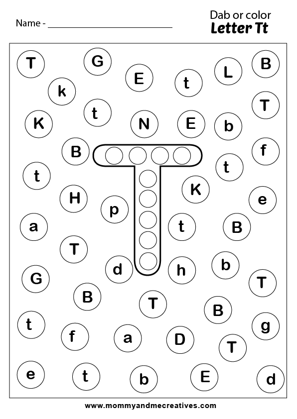26 Easy A to Z Dab or Color Alphabets sheet - mommyandmecreatives