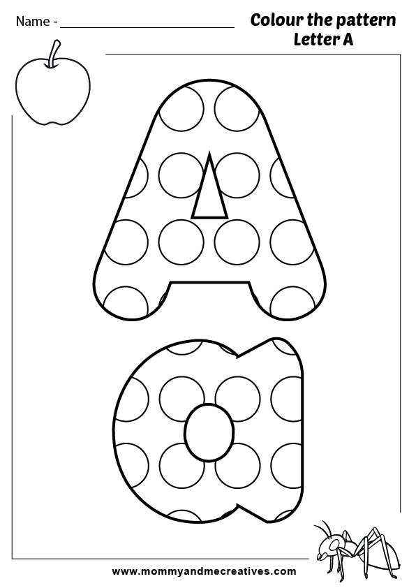 Fun activity: Color the Pattern in the 26 Alphabets - mommyandmecreatives